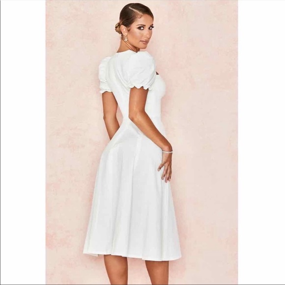 House of CB | Dresses | House Of Cb Ellery Linen Puff Sleeve Sundress ...